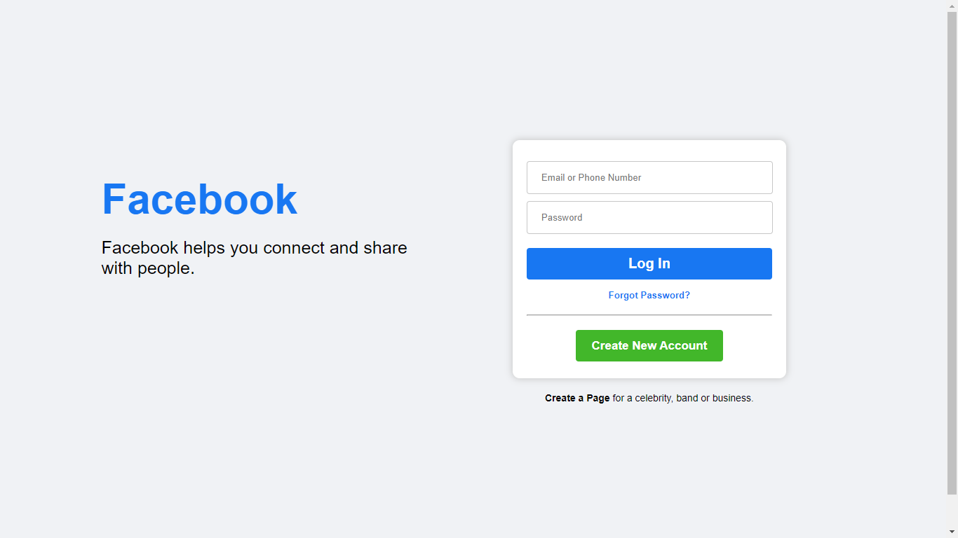 Facebook Website in HTML and CSS